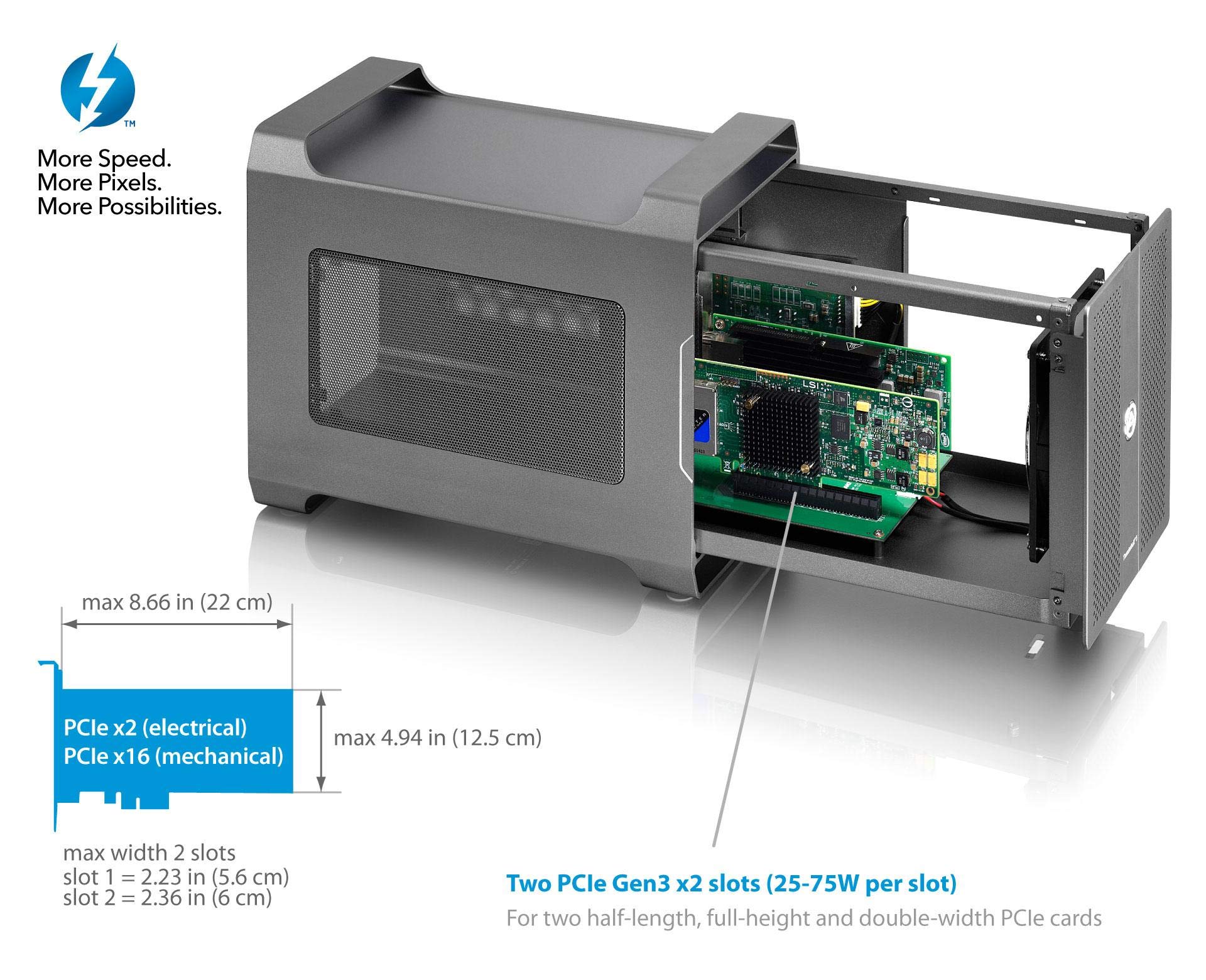 Akitio T3N2AA0002Y00U Node Duo: (Thunderbolt 3 to X2 Half Length PCIe Expansion Box) Electronics