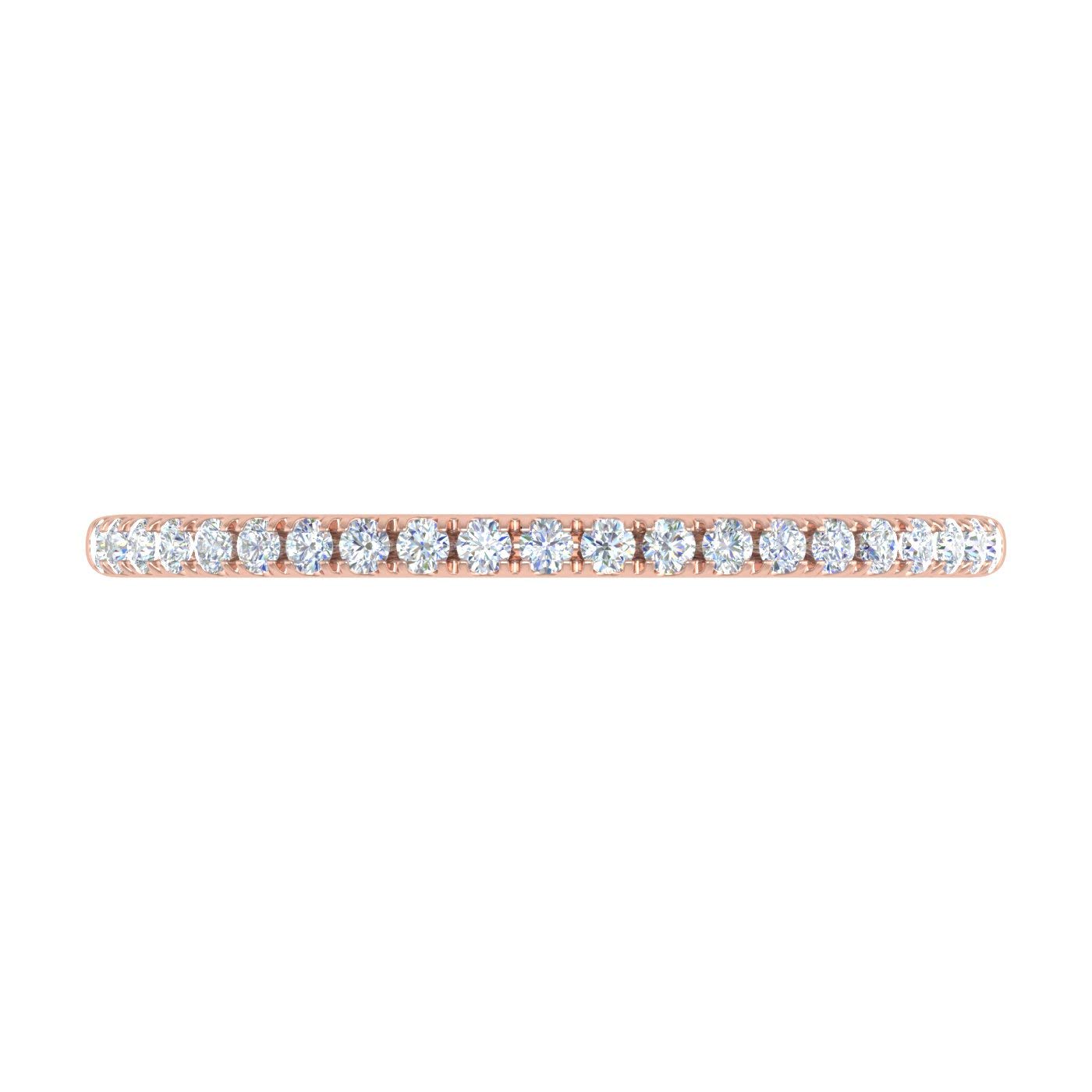 14K Rose Gold Half Eternity Diamond Wedding Band Ring for Women (0.15 Carat) (Ring Size 6)