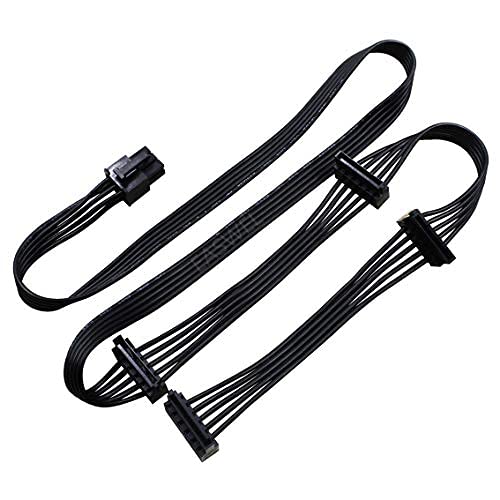 EASWEL PCI-E 6Pin 1 to 4 SATA Power Supply Cable for Corsair RM1000x RM850x RM750X PSU