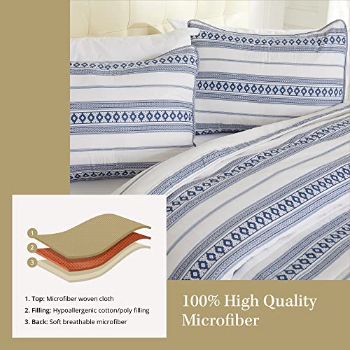 3 Piece Quilt Set with Shams | Soft & Breathable Bed Cover for Spring & Summer | Hypoallergenic All-Season Quilt | Multi Layer Coverlet | Lightweight Bedspread | Boho Stripes | Sydney CollectionâŠ