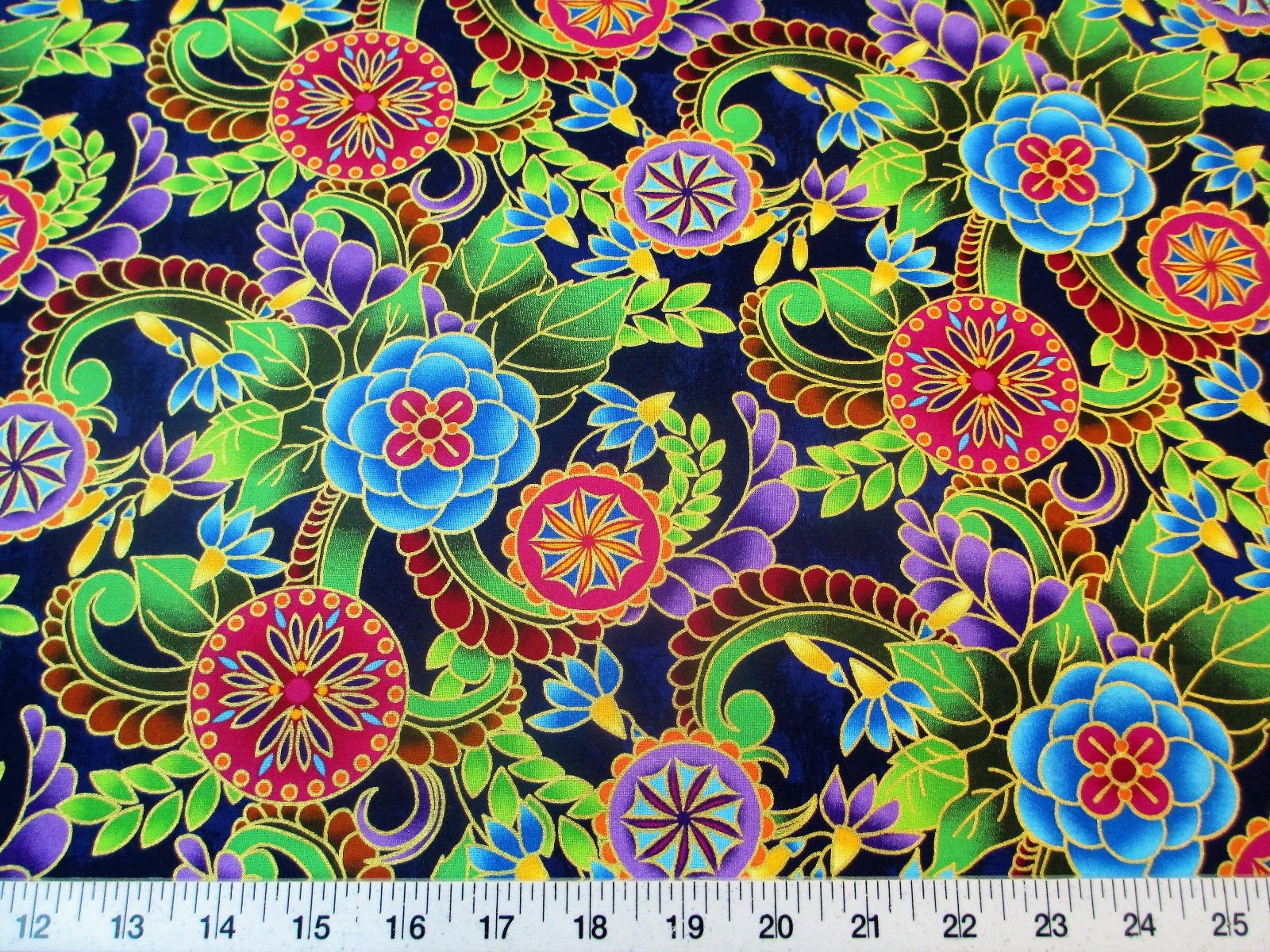 8 Yard Lot Fabric Cotton Apparel Legacy Studio Polynesia Master Medallion Floral T25