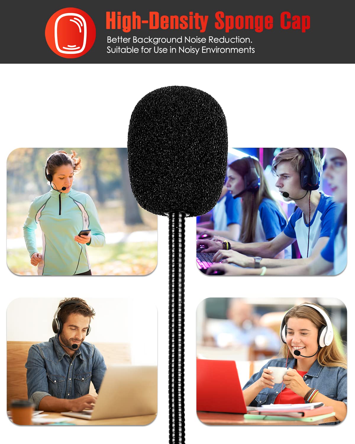 AKKE Replacement Game Mic Compatible for Razer Electra V2 3.5mm Jack Detachable Microphone Boom Noise Cancelling Compatible for Razer Electra V2 Gaming Headsets