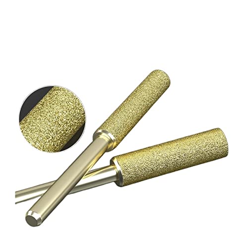 3/4/5/6pcs Diamond Coated Cylindrical Burr 4/4.8/5.5mm Chainsaw Sharpener Stone File Chain Saw Sharpening Carving Grinding Tools (Color : Gold 3pcs Set 3, Size : /)