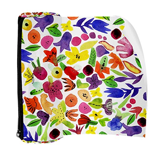 Watercolor Flowers Painting Pattern Pencil Bag Pen Case Stationary Case Pencil Pouch Desk Organizer Makeup Cosmetic Bag for School Office