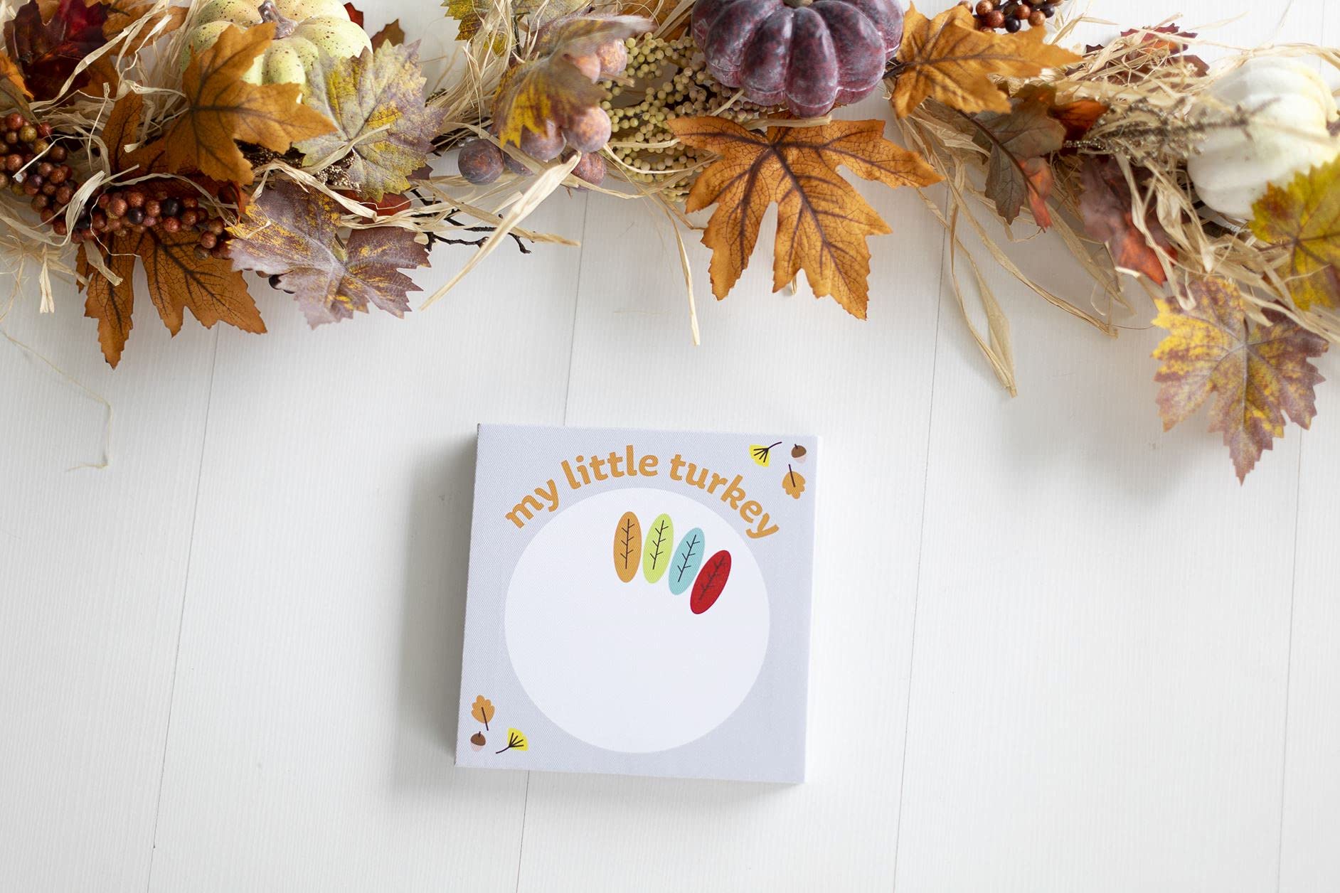Kate & Milo My Little Turkey Canvas, DIY Handprint Keepsake Art, Thanksgiving Décor, Perfect for Baby Girl or Boys First Holiday Season, Baby Fall Decor
