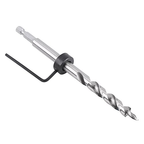3/8" Twist Step Drill Bit Hex Shank Pocket Hole Drill Bit with Adjustable Depth Stop Collar for Pocket Hole Jig Kit