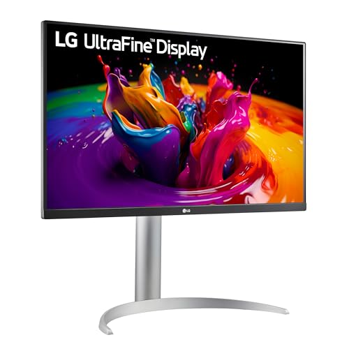 LG 27UP650-W Monitor 27β UHD (3840 x 2160) IPS Display, VESA DisplayHDR 400, DCI-P3 95% Color Gamut, 3-Side Virtually Borderless Display, Height/Pivot/Tilt Adjustable Stand β Silver