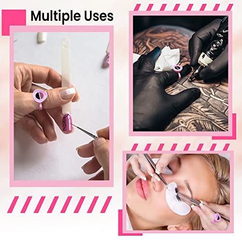 KB Essentials 100pcs Glue Rings for Eyelashes Extension - Lash Extensions Supplies Glue Holder for Lashes Fan β Adjustable, Disposable & Blossom Ring Fanning Cups for Nail Art, Tattoo & Makeup