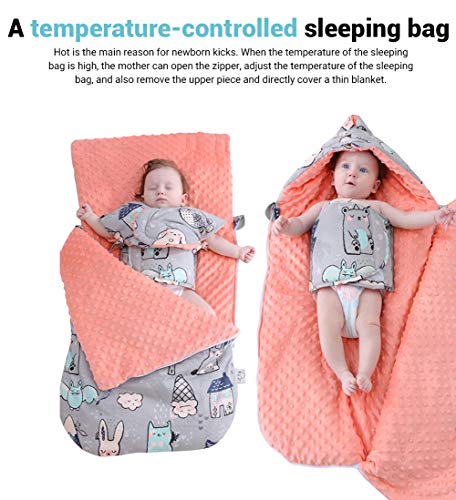 AIMIUKIDS Baby Sleeping Bag Infant Stroller Receiving Dream Blanket with Anti-Shock Soft Minky Dot for 0-12 Month Baby Winter,Forest,Grey