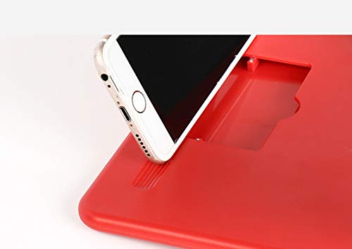 siduater 10" Screen Magnifier, 3D HD Smart Phone Magnifier Projector Screen for Movies, Videos, and Gaming โ Foldable Phone Stand with Screen Amplifier, Supports All Smartphones, Red