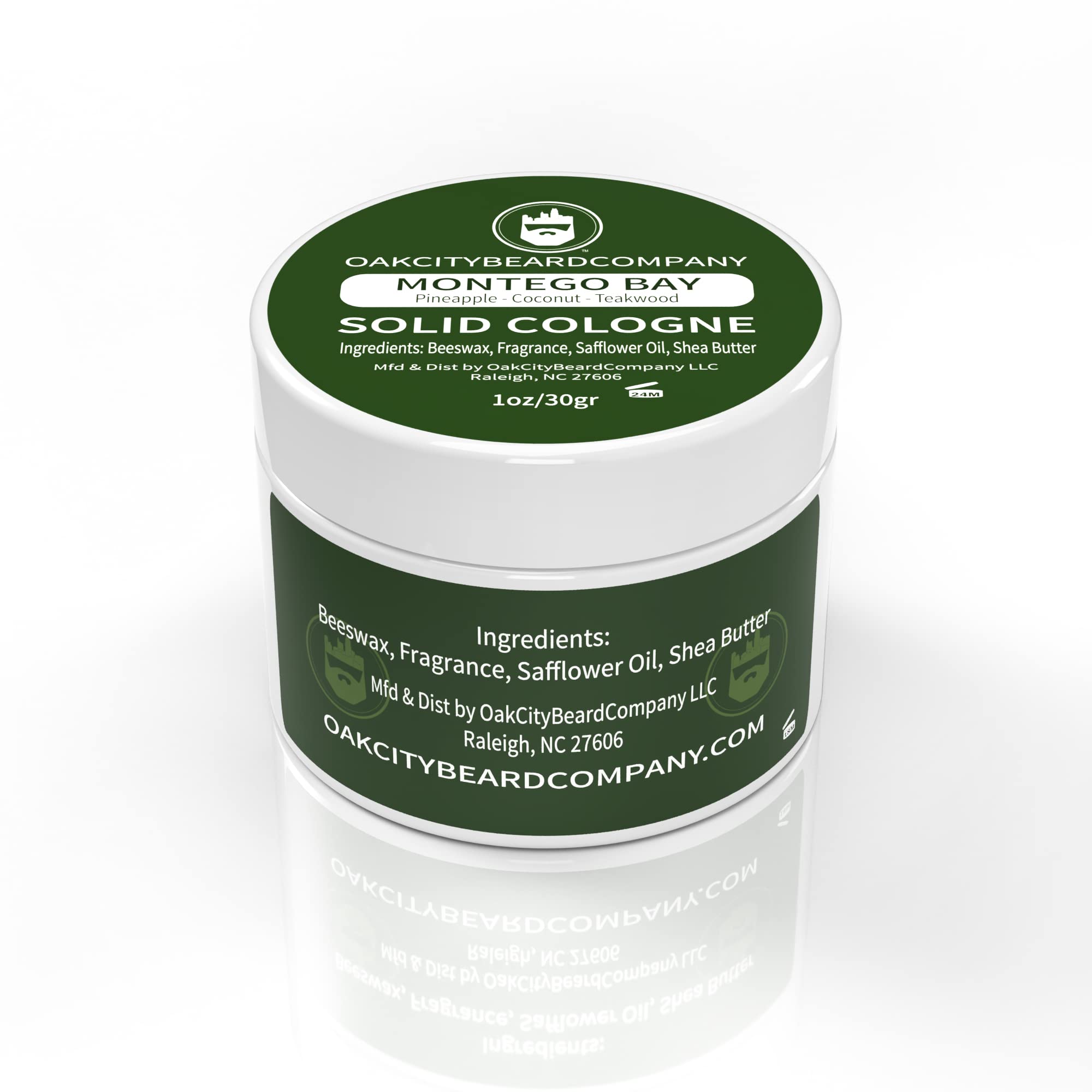 Oak City Beard Company - Montego Bay - Solid Cologne - 1 Ounce - Pineapple - Coconut - Teakwood
