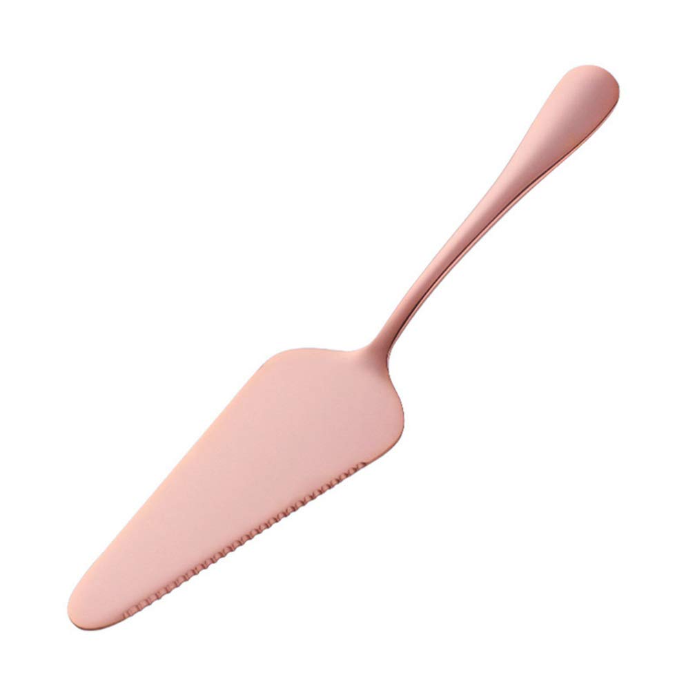 Dough Cutter Cake Pie Pastry Servers, Stainless Steel Cake Serving Onside with Fine Serrated, Simple Serrated Cake Shovel, Baking Tool for Kitchen Home Wedding (Rose Gold) Baking Shovel