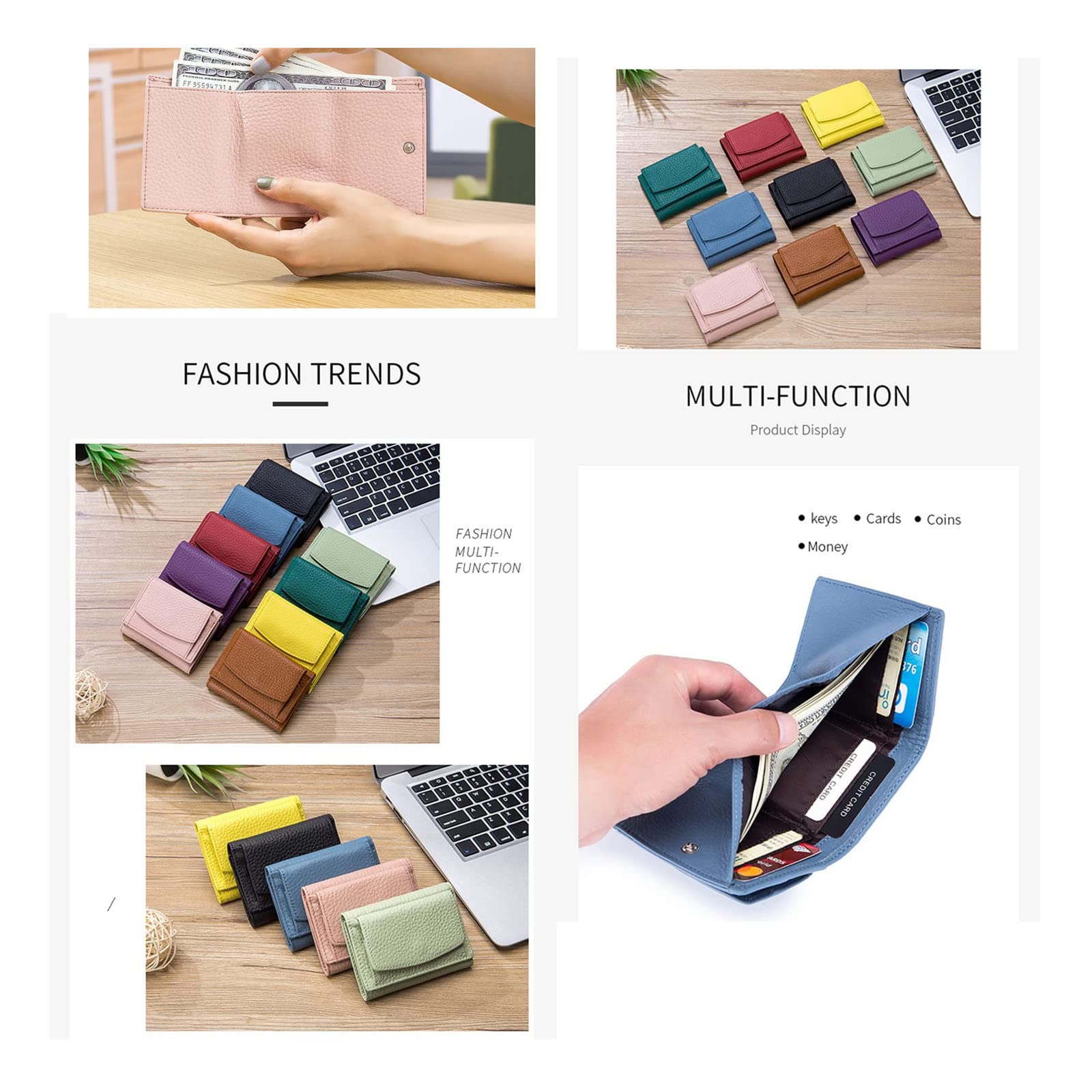 2023 New Unisex Anti-Credit Card Fraud Folding Mini Wallet,Mini Multifunction Bifold Wallet,Fashion Minimalist Wallets (Avocado Green)