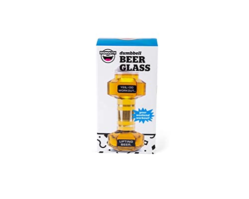 BigMouth Inc. The Dumbbell Beer Glass, Novelty Beer Drinking Glass, 24 Oz