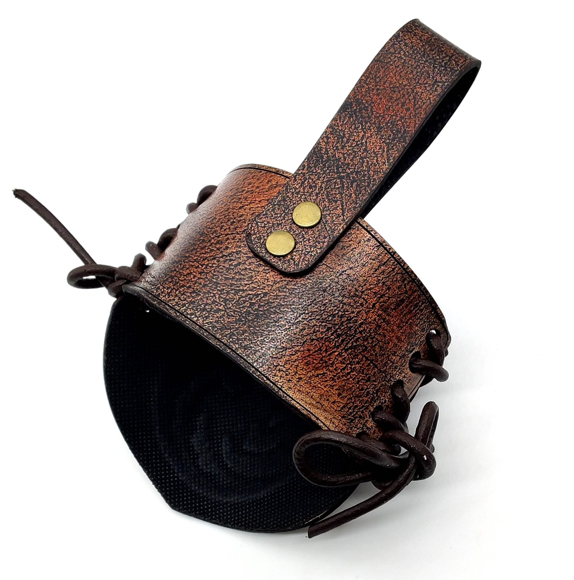 5MoonSun5's Medieval Viking Leather Belt Attachment Genuine Leather Hanger/Holster/Holder for 12" to 16'' Viking Drinking Horn Handcrafted Accessory securely attaching it to your belt, bag,or backpack
