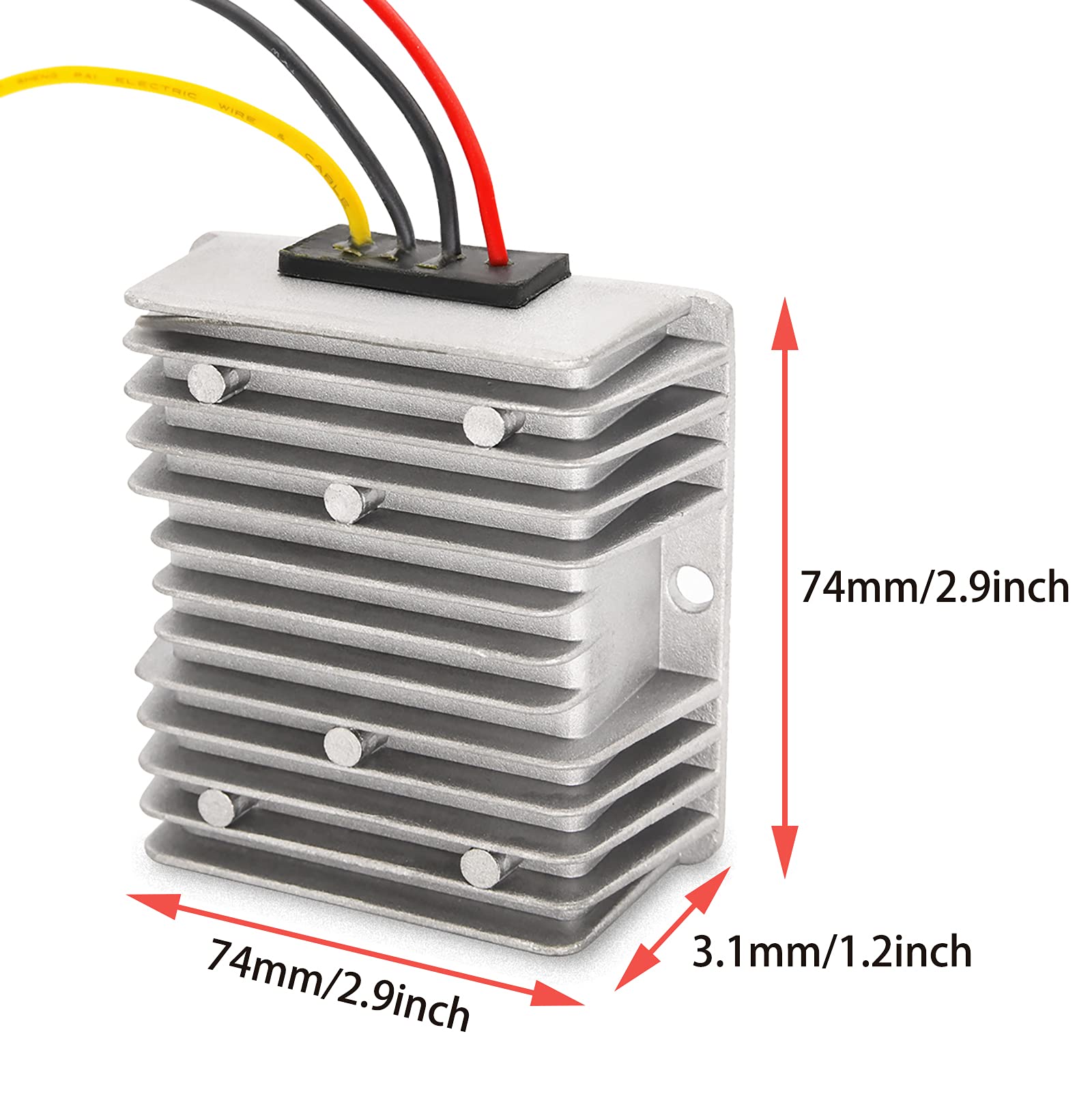 KIE DC DC Converter Regulator Reducer 48V Step Down to 12V 10A 120W Voltage Compatible with Golf Cart Power Module Car Supply Electronic Transformer Volt