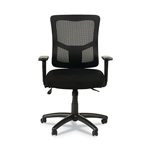 Alera Elusion II Series Mesh Mid-Back Synchro Seat Slide Chair, Supports Up to 275 lb, 17.51" to 21.06" Seat Height, Black