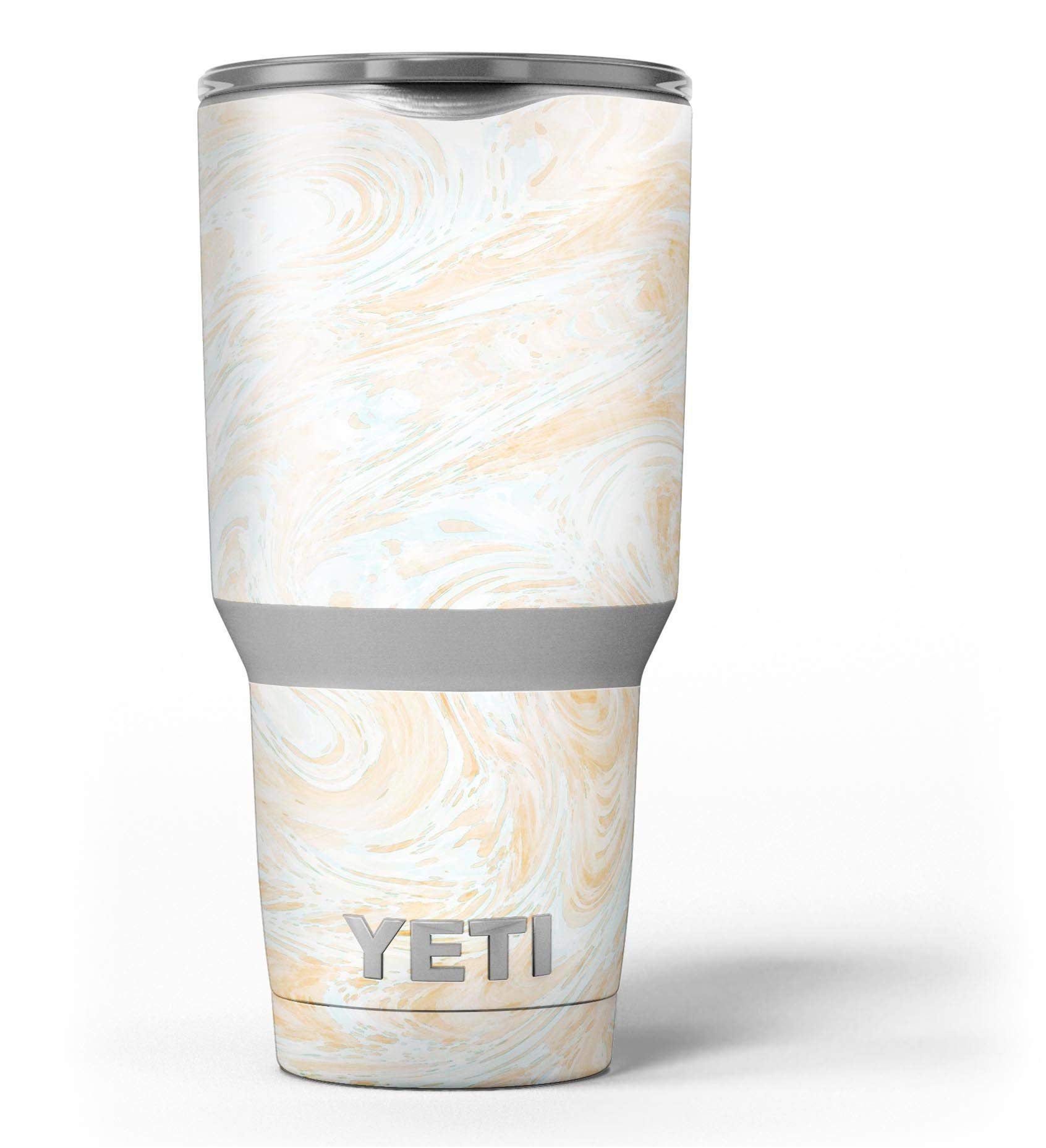 Design Skinz Gold Slate Marble Surface V18 - Skin Decal Vinyl Wrap Kit Compatible with The Yeti Rambler Cooler Tumbler Cups