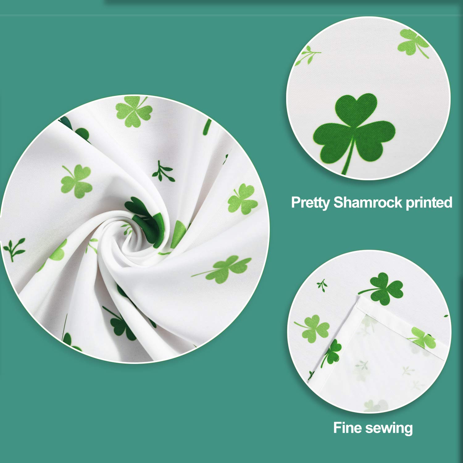 Hiasan Waterproof St Patricks Day Tablecloth Rectangle, 60 x 84 Inch - Washable Shamrock Fabric Table Cloth for Spring and Outdoor Use