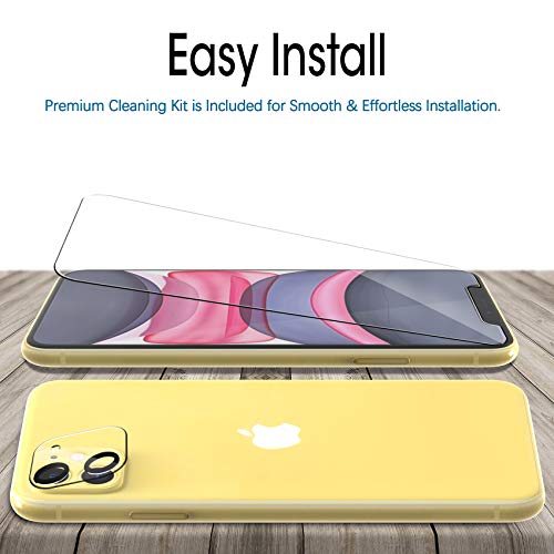 Ferilinso [3+3 Pack] 3 Pack Screen Protector for iPhone 11 with 3 Pack Camera Lens Protector Accessories Tempered Glass Film for iPhone 11 6.1 Inch