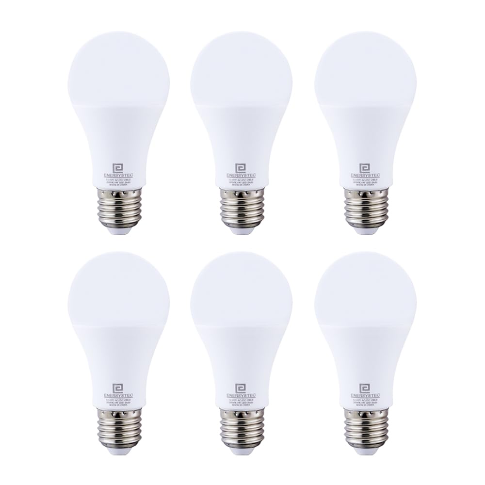 12V-60V LED Light Bulb 6W E26 Medium Base, 3000K Warm Light Color, 12 Volt AC DC Low Voltage Light Bulb Regular A19 Lamp 24V 32V 36V 48V DC LED Bulb (Not for 120V), 12V DC Light Bulb for RV 6 Pack