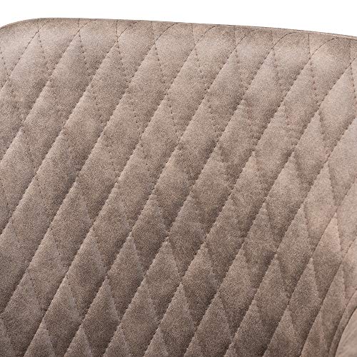 Baxton Studio Belen Dining Chair Set and Dining Chair Set Grey and Brown Imitation Leather Upholstered 2-Piece Metal Dining Chair Set