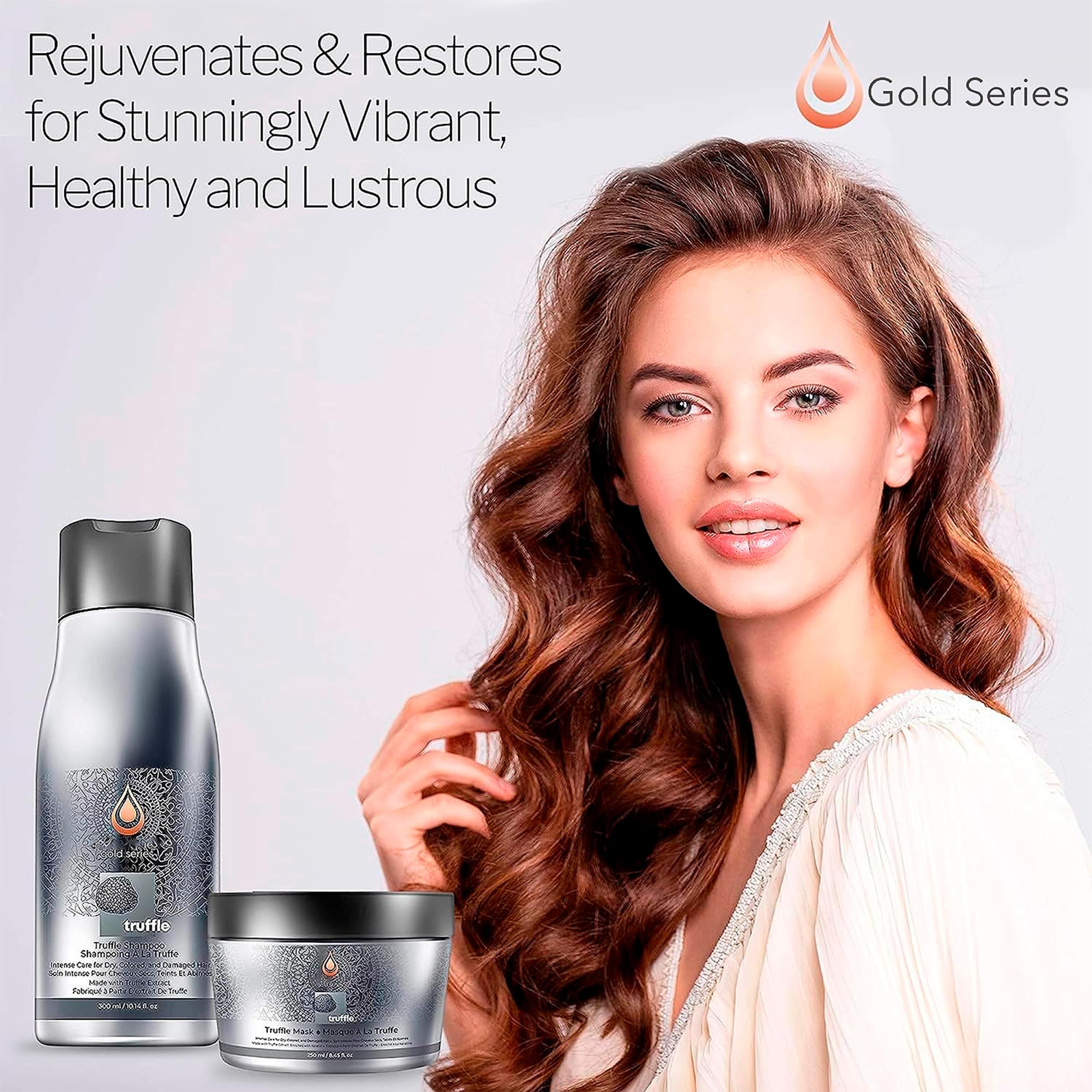 Gold Series Deluxe Combo Set Truffle Shampoo 10.14 Fl.oz and Truffle Mask 8.45 Fl.oz β Enriched with Keratin - Made with Pure Argan Oil