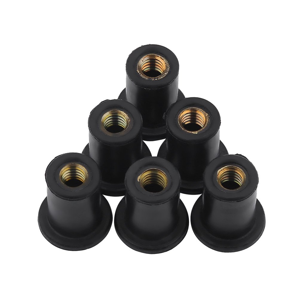 12pc Durable Metric Rubber Well Nuts Windshield Bolts for Motorcycles Kayak Canoe Boats (Diameter 5 mm,Fit for M5 Bolts)