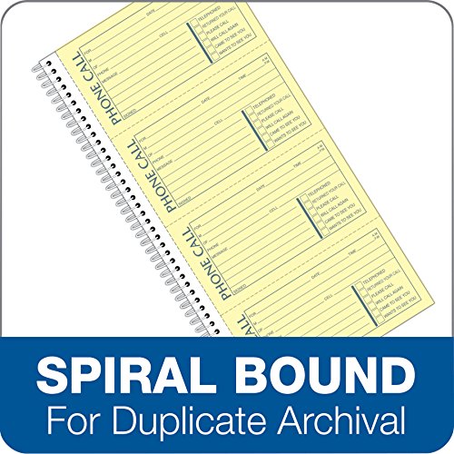 Adams Message Book/Phone Call, Carbonless Duplicate, 5.50 x 11 Inches, 400 Sets per Book (SC1154D), White/Canary (SC1154-5D)