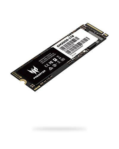 acer Predator GM3500 1TB NVMe SSD - M.2 PCIe Gen3 (8 Gb/s) x 4 Interface Internal Solid State Hard Drive with DDR4 DRAM Cache Up to 3400 MB/s - BL.9BWWR.102