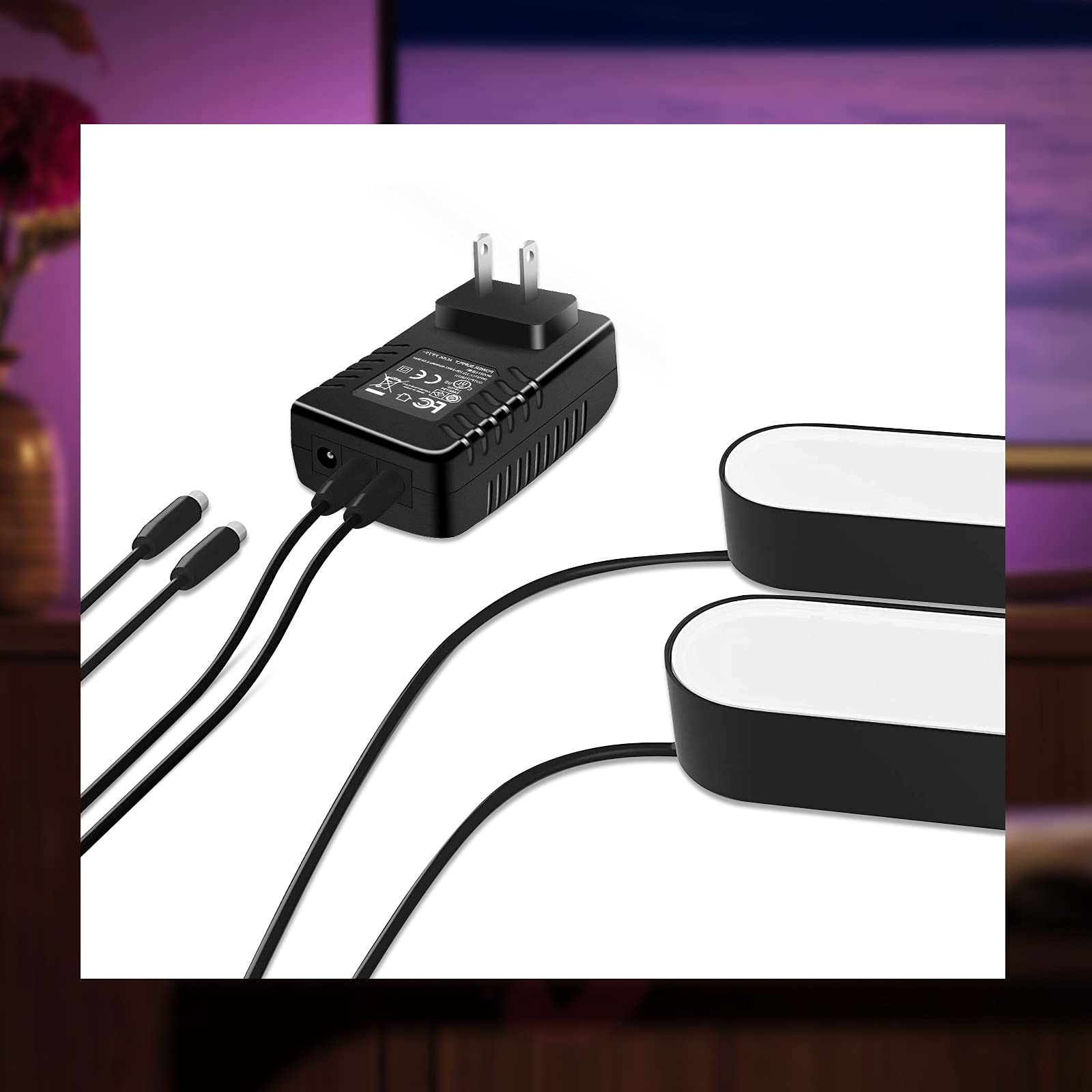 Replacement for Philips Hue Power Supply 24V DC Hue Plug Compatible with Philips Hue Play Bar Smart, Hue Light Strip Plus, Hue HDMI Sync Box, Light Bulb Accessory