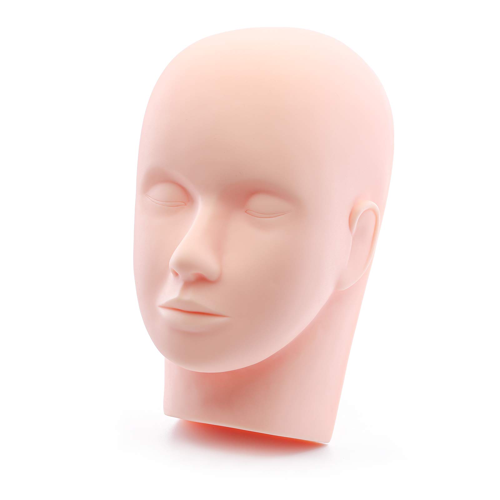 Foraineam 4-Pack Practice Training Head Rubber Cosmetology Mannequin Doll Face Head For Eyelashes Makeup Massage Practice