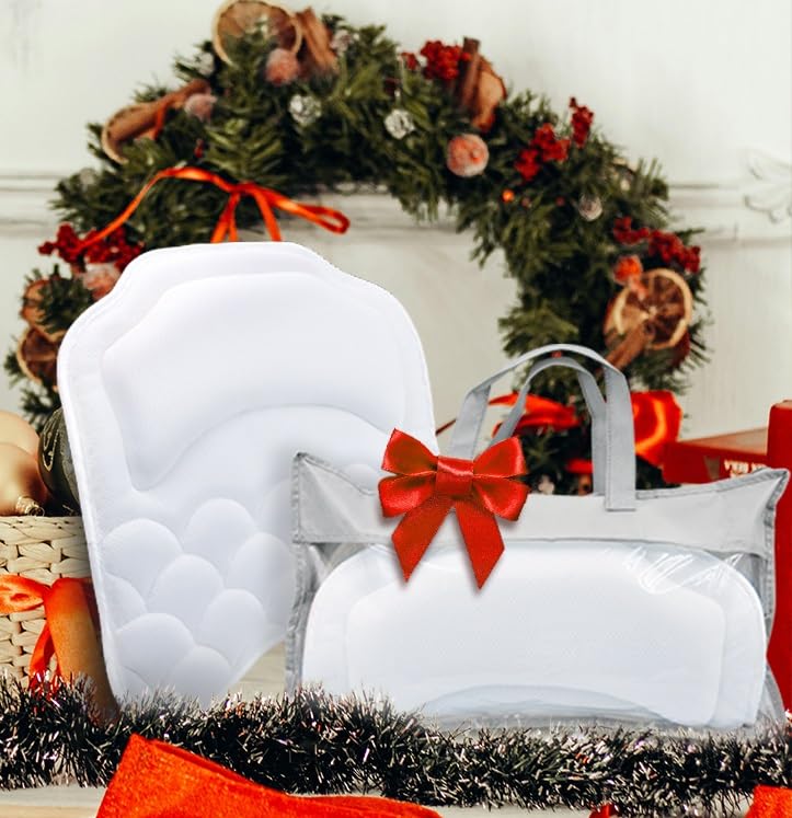 Bathtub Spa Pillow Bath Pillows for tub, with Non-Slip 8 Large Strong Suction Cups, Free Machine Washable Bag
