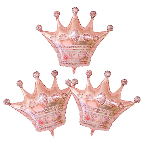 30 Inch Crown Balloons Foil Helium for Birthday Anninversary Christmas Party Supplies 3Pcs