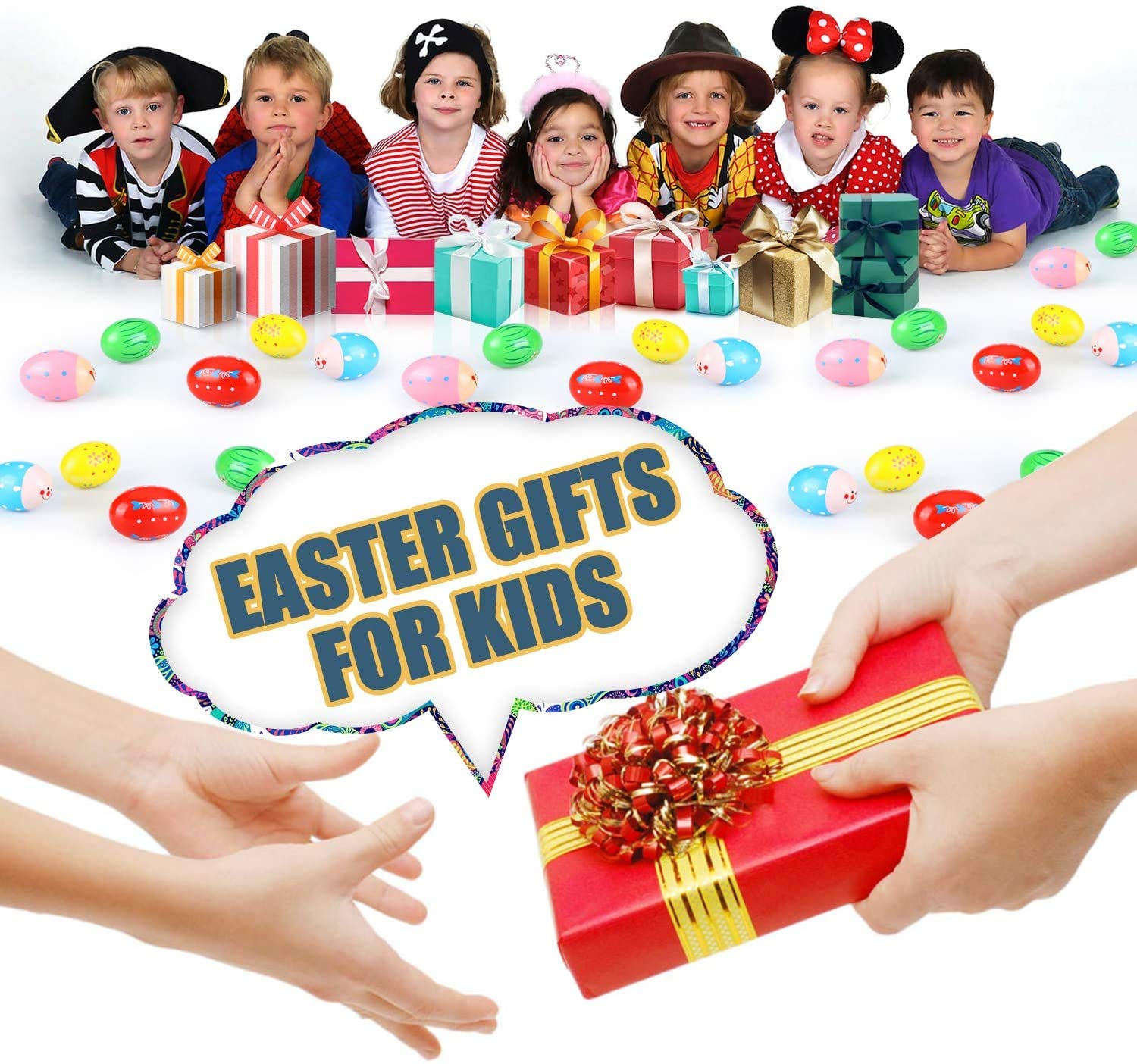 6 Pack Easter Eggs Wooden Percussion Musical Shake Eggs Easter Egg Shakers for Kids Boys Girls Toddlers Easter Gifts Easter Basket Stuffers Fillers