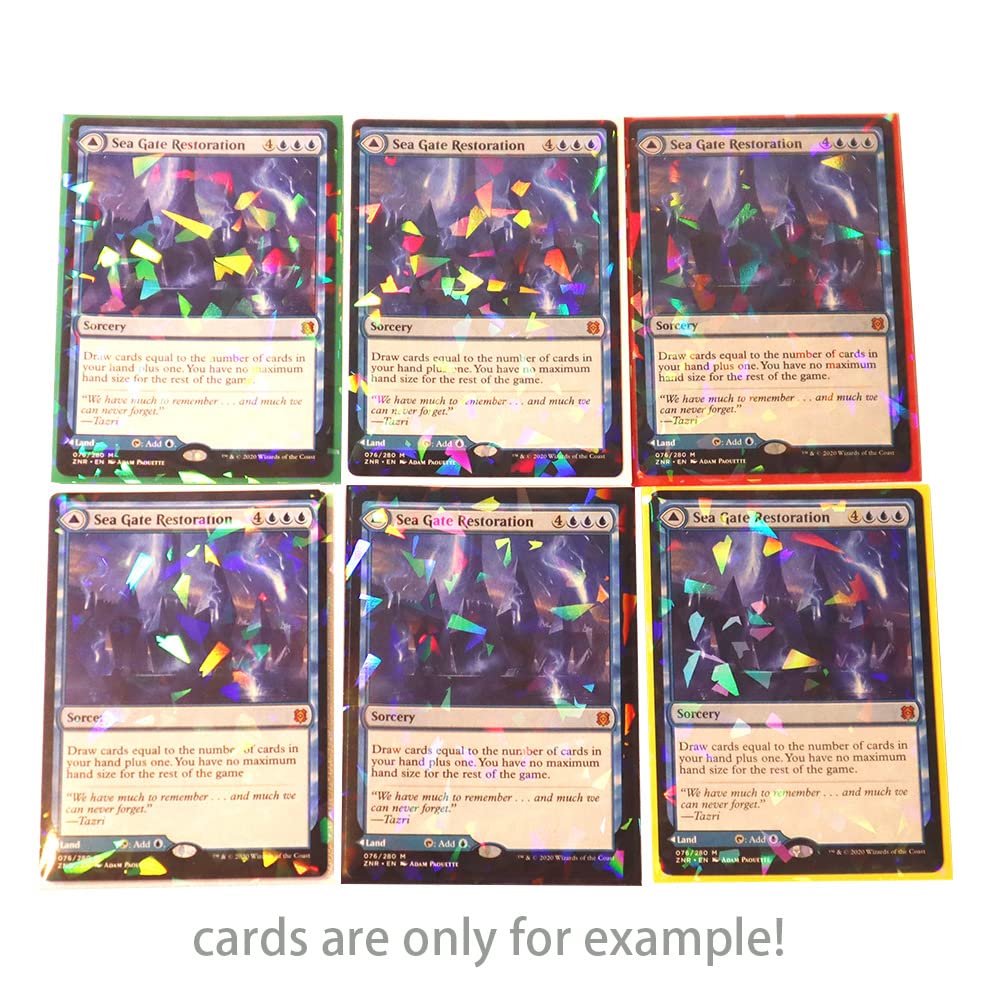 50PCS Premium GEM Laser Outer Matte Photo Holographic Card Sleeves Holo Card Cover Standard Size Shiny Foil Trading Card Sleeve Kpop Cartas Protector 66x91mm Suit Binders (White)