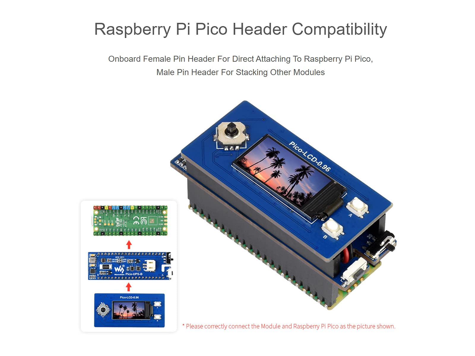 UPS Module B for Raspberry Pi Pico Board Uninterruptible Power Supply UPS HAT Power Management Expansion Board 5V,Monitoring Battery Operating Status via I2C Bus