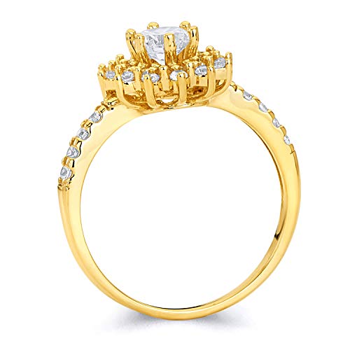 14k Yellow Gold Solid Wedding Engagement Ring - Size 8.5