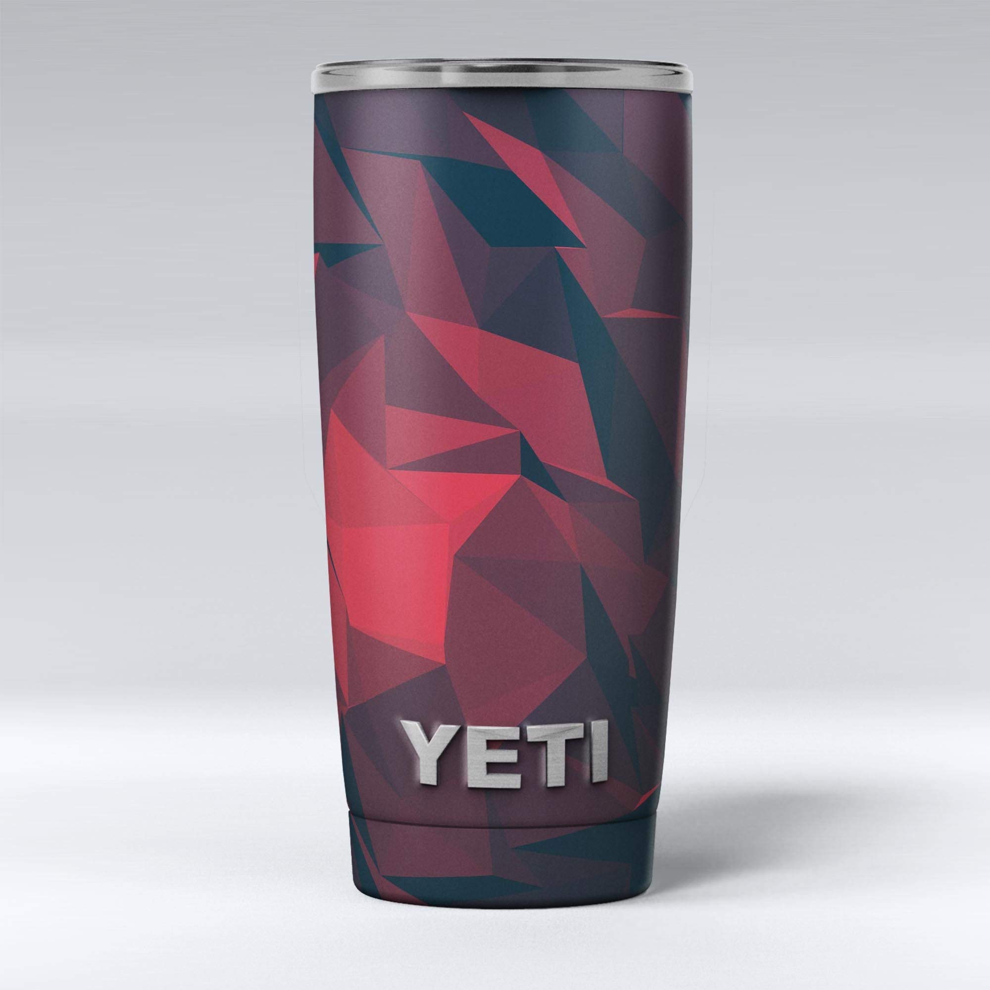 Design Skinz Dark Red Geometric V16 - Skin Decal Vinyl Wrap Kit Compatible with The Yeti Rambler Cooler Tumbler Cups