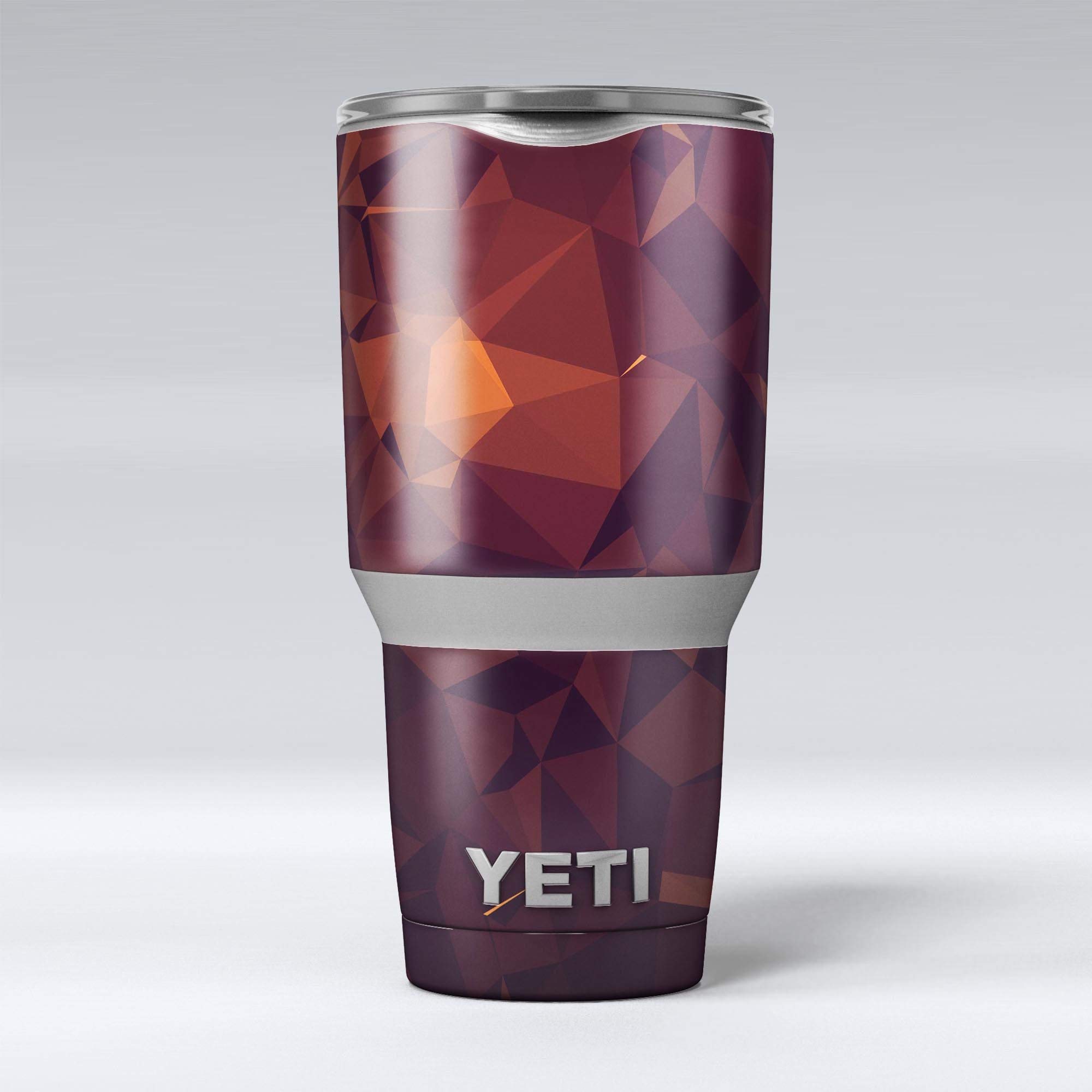 Design Skinz Dark Red Geometric V15 - Skin Decal Vinyl Wrap Kit Compatible with The Yeti Rambler Cooler Tumbler Cups