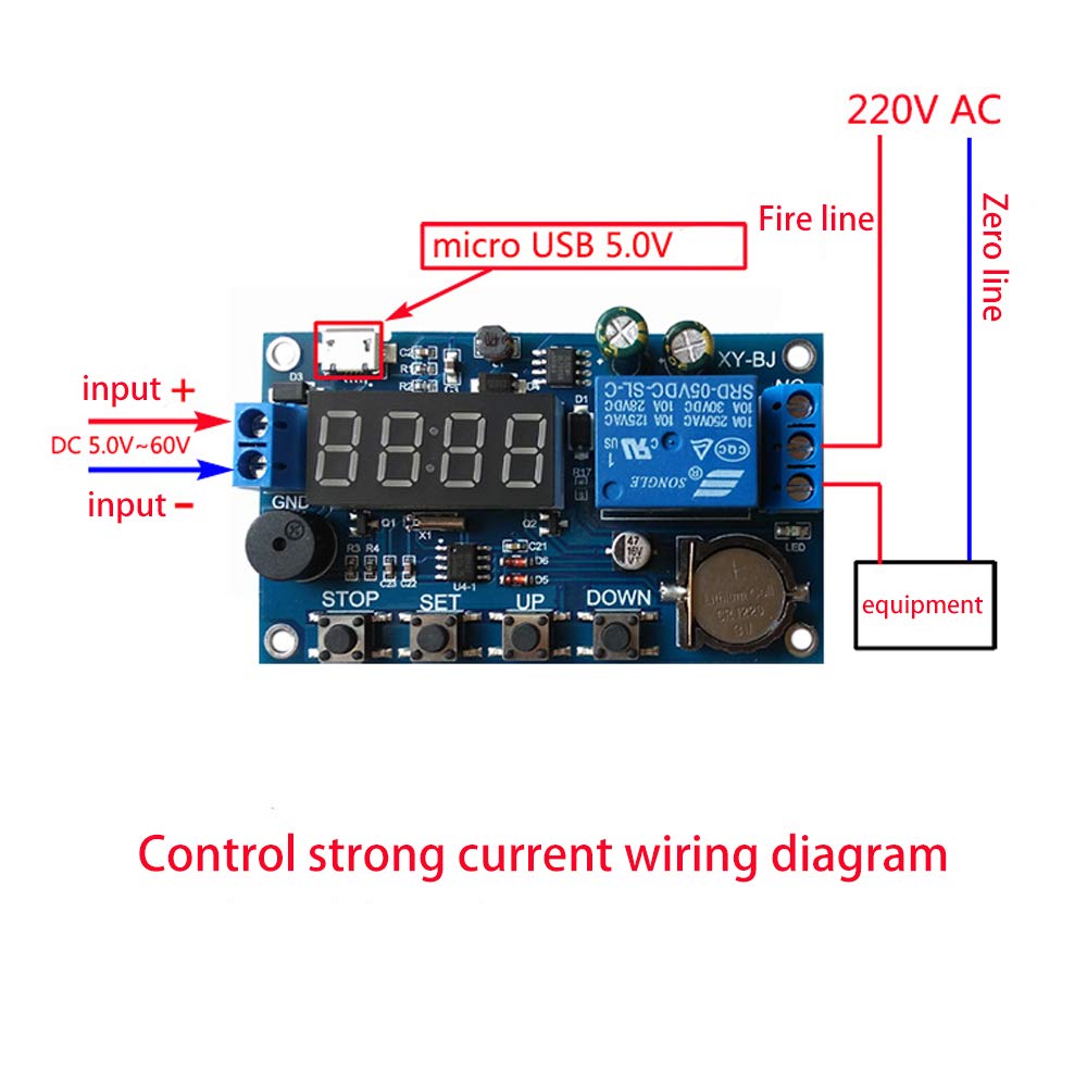 Acxico 1Pcs Real-time Timing Relay Module Switch Control Clock Synchronization Delay Timer Module 24H Timing 5 Time Periods