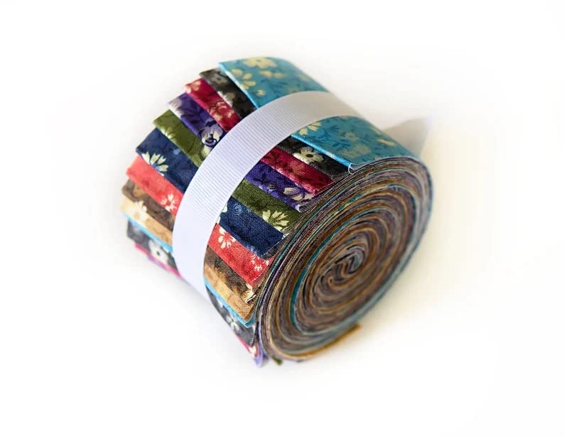 18 Pieces Fabric Cute, Beautiful Pre Cut Jelly Roll 2.5 inch Botanical Gardens Jelly Roll, Cute 100% Cotton Fabric Quilting Strips 2.5"