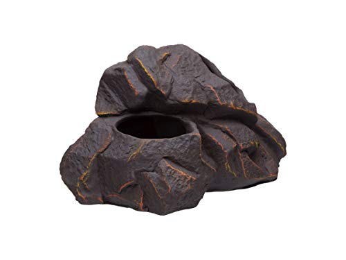 Plecoceramics Ceramic Magma Rock Stone Decoration - Aquarium Fish Tank Hideway Decor - for Cichlids Plecos Bettas