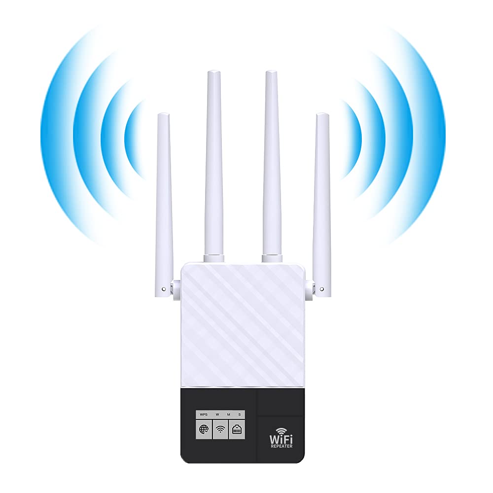 2023New WiFi Extender Screen Display and Signal Amplifier,Wall-Through Strong WiFi Booster 1200Mbps Cover up to 8000 Sq.ft Full Coverage, Wireless Internet Repeater with Ethernet Port one