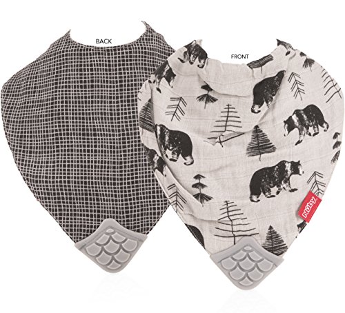 Baby Bibs - 3 Pc Muslin Bibs - Reversible 100% Natural Cotton Teething Bib - Baby Bibs For Girls And Boys, Baby Essentials