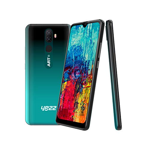 Yezz Art 1 Ocean Green β Unlocked Smartphone β 6.1 HD+ Screen β 32GB + 3GB, Android 10, 1 Year Warranty