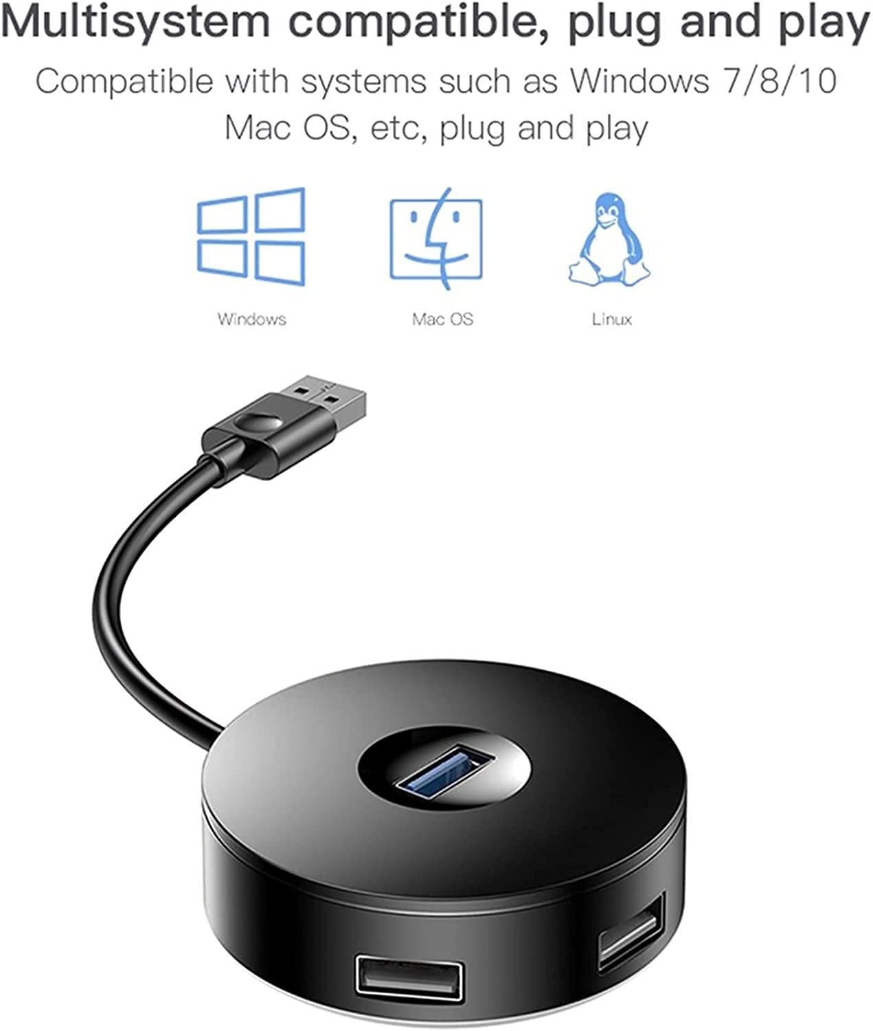 USB 3.0 4-Port USB Hub 5gbps Adapter USB Type C Hub Computer Pc for MacBook Huawei Type C USB 3.0 Hub (Type C,Black) (Type C,Black)
