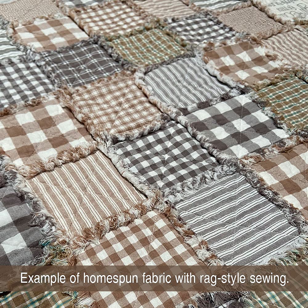 40+ Lightwash Neutral Charm Pack, 5 inch Precut Cotton Gray Taupe Plaid Homespun Fabric Squares by JCS