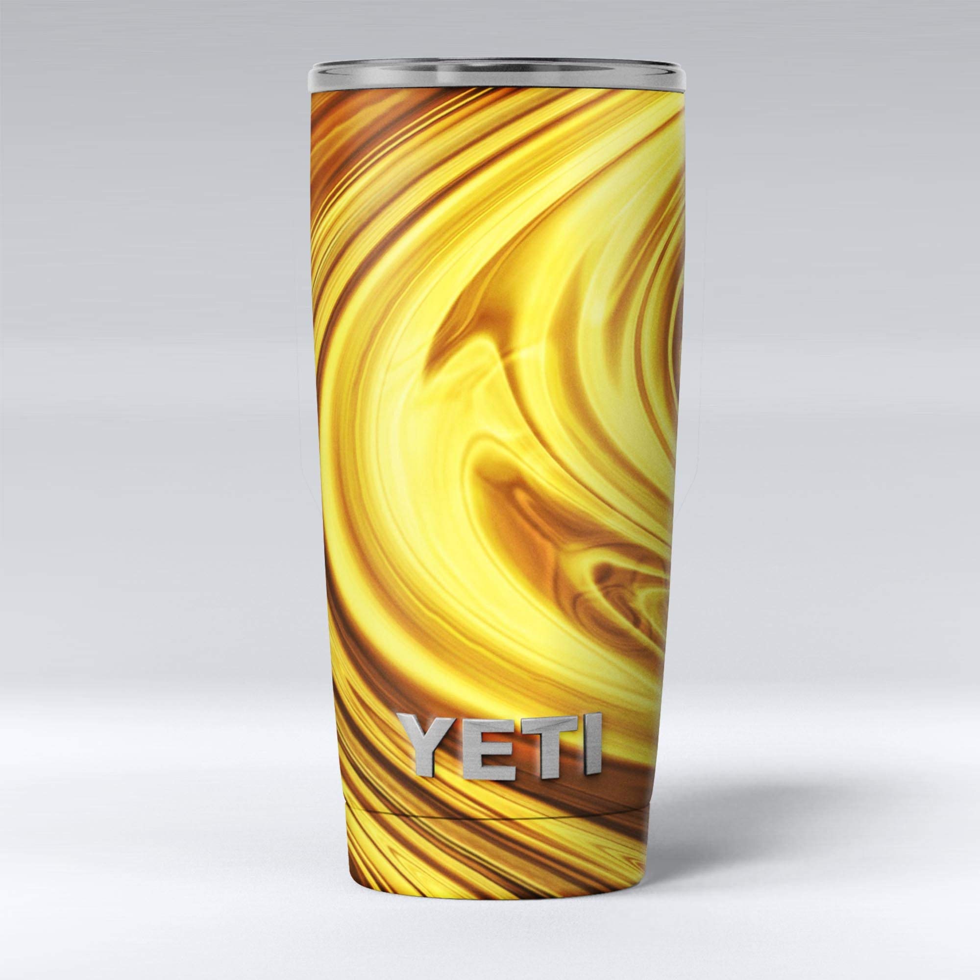 Design Skinz Swirling Liquid Gold - Skin Decal Vinyl Wrap Kit Compatible with The Yeti Rambler Cooler Tumbler Cups
