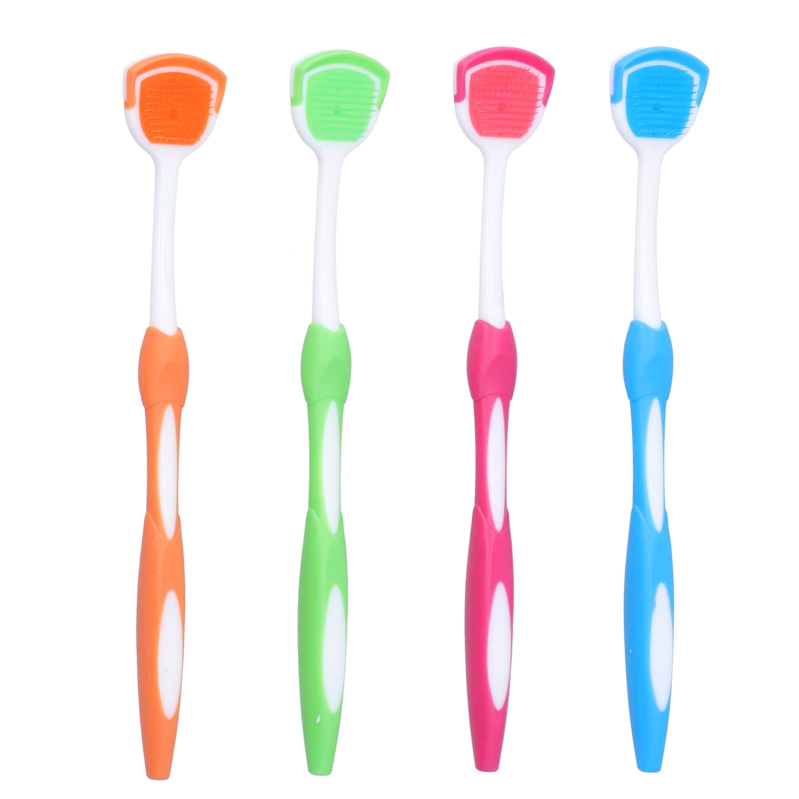 Tongue Cleaner for Adults Kids 4pcs Plastic Tongue Scraper Travel Portable Tongue Brush for Oral Care, Freshen Breath, Fight Bad Breath
